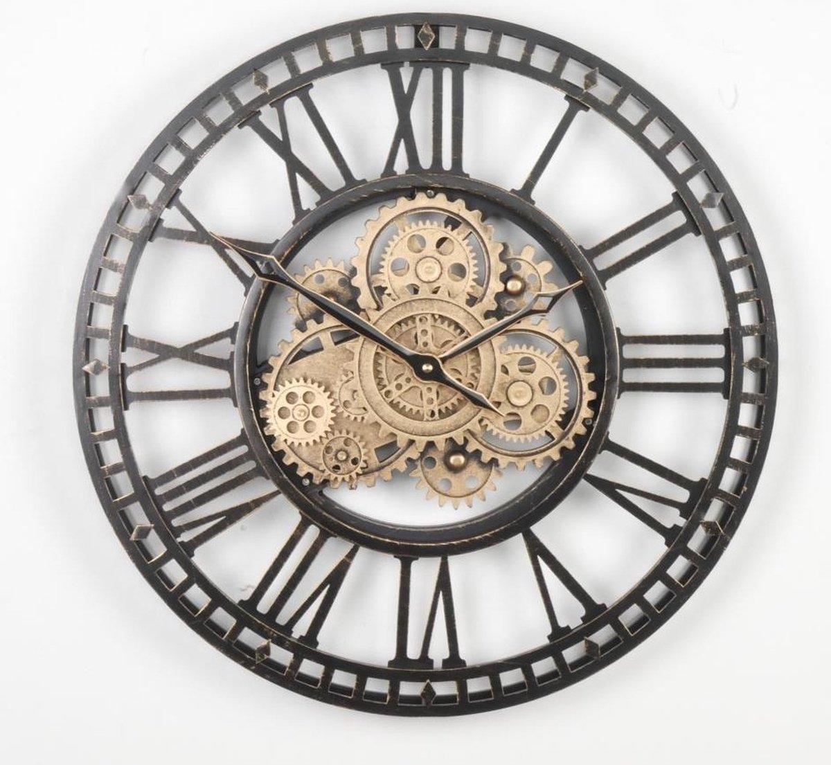 Industriele wandklok Geert 46 cm - wandklok zwart - industriele klok ...