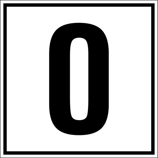 Cijfer bord 0-9, per stuk Cijfer 0 150 x 150 mm | bol