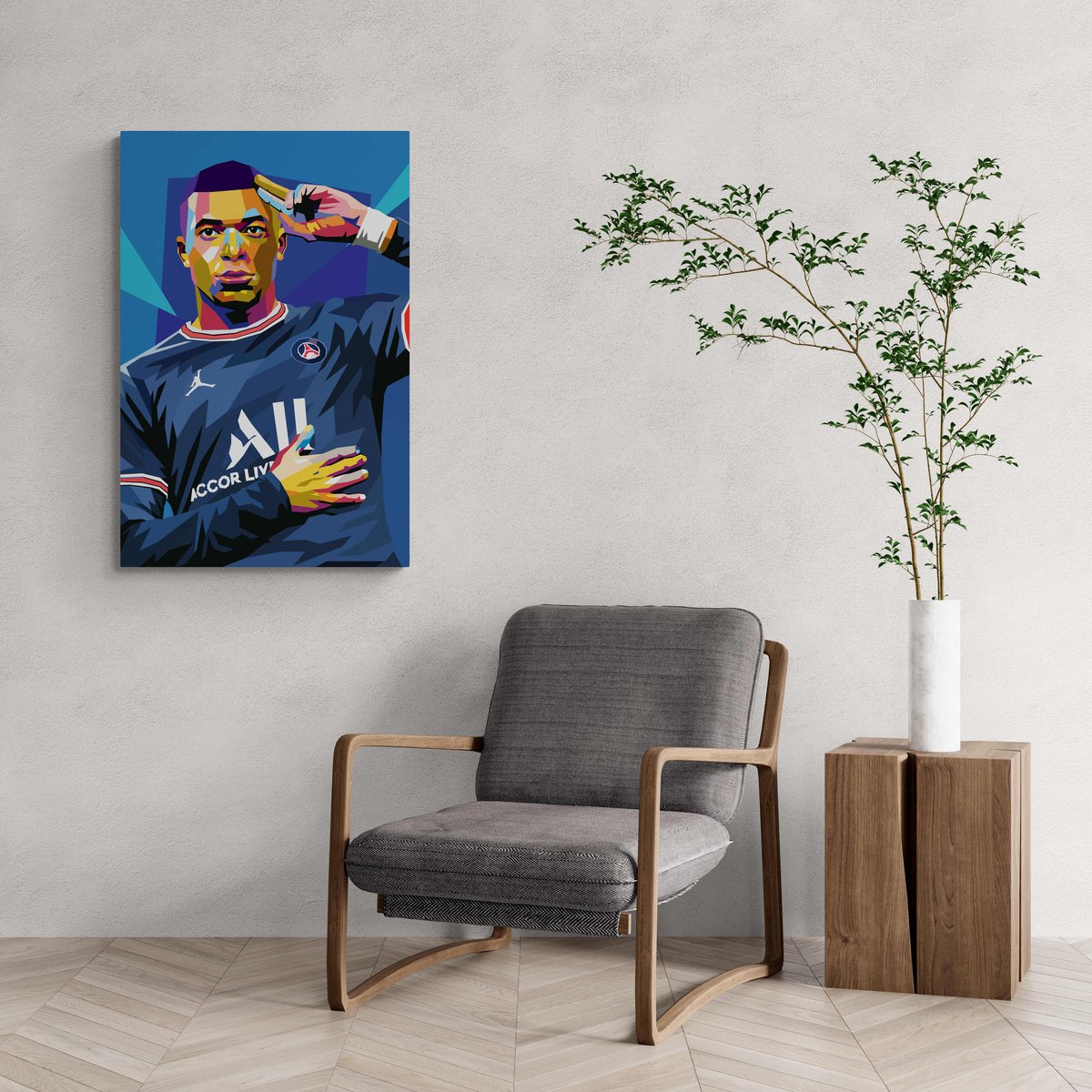 Kylian Mbappe Poster | Blauwe Poster | Mbappe Goal Poster | Mbappe Pop ...