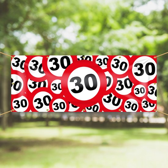 Spandoek Verkeersborden 30 jaar - Leeftijdsborden 30 jaar - 150 x 50 cm ...