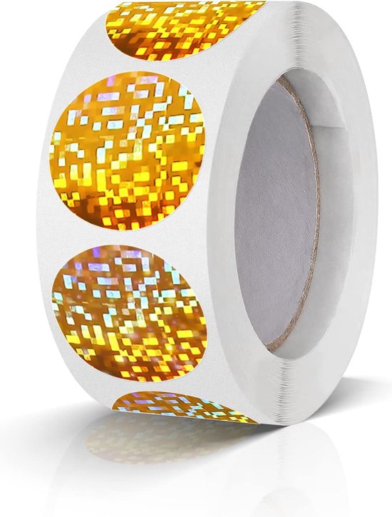 Glitter Gouden Ronde Stickers - 500 stuks - 25 mm - Kleurcodering ...