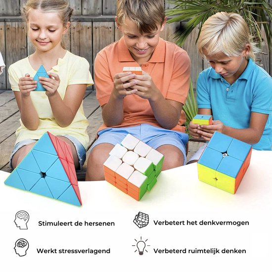 Speed Cube Set 3 in 1 - Breinbrekers voor Volwassenen en Kinderen ...