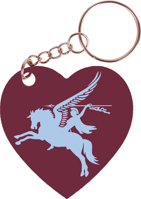 Sleutelhanger hartje 5x5cm - Logo Pegasus Airborne 1st British ...