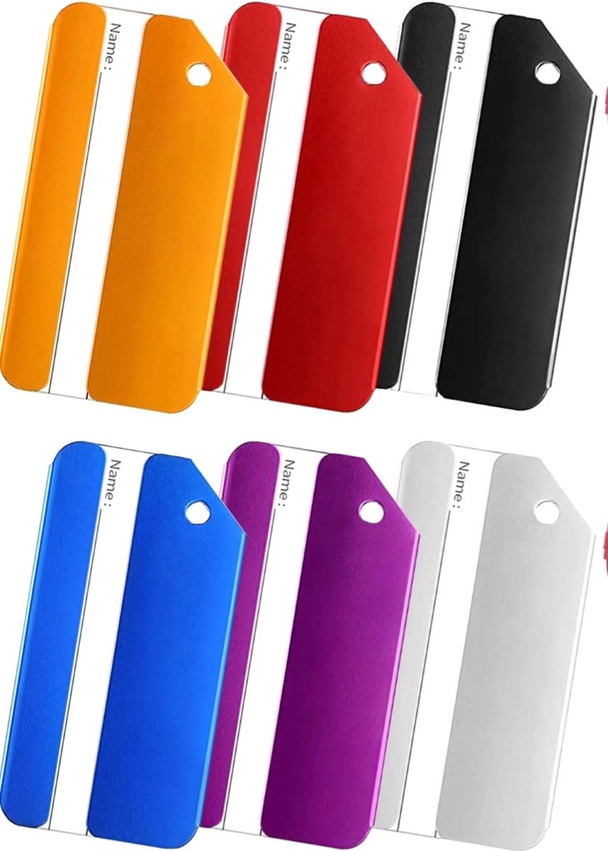 6 Stuks Aluminium Bagagelabel - Kofferlabel - Adres Label Voor Koffer ...