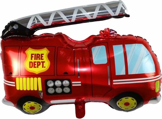 Verjaardag Helium folie Brandweerwagen ballon met rietje 73*78cm | bol