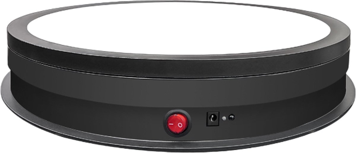 Draaiplateau Zwart 42 cm met Licht- Draaischijf - Elektrisch draaiplateau -... | bol