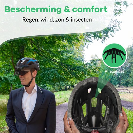 GOOFF Blitz 3 in 1 fietshelm en e-bike - maat M - met 2 vizieren ...