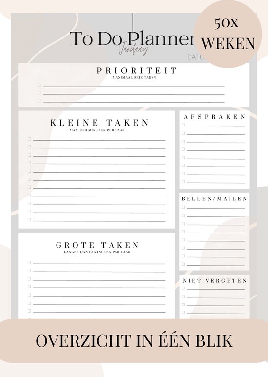 Takenlijst Voorbeeld