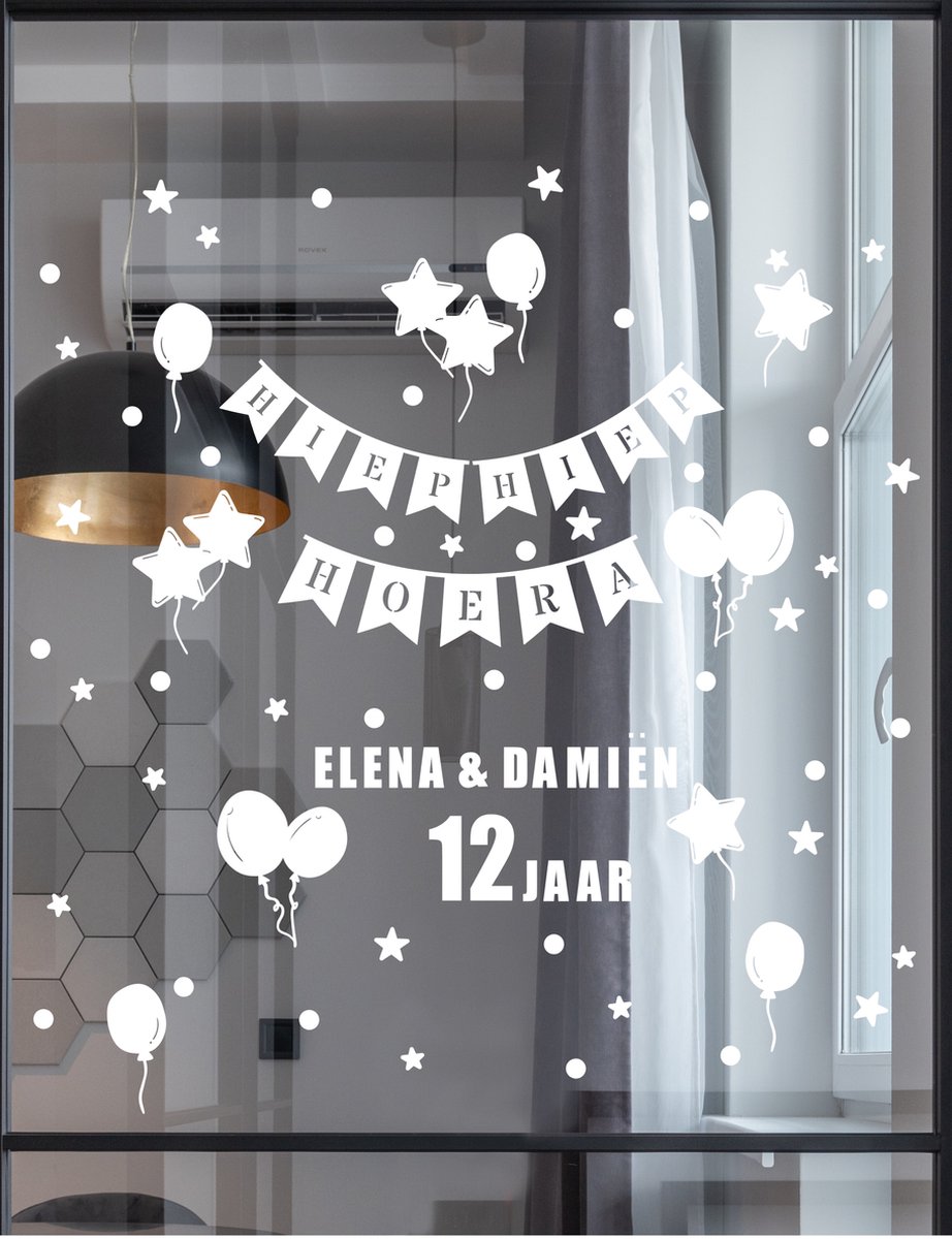 Raamstickers Verjaardag Versiering - Statische Stickers - Herbruikbaar ...