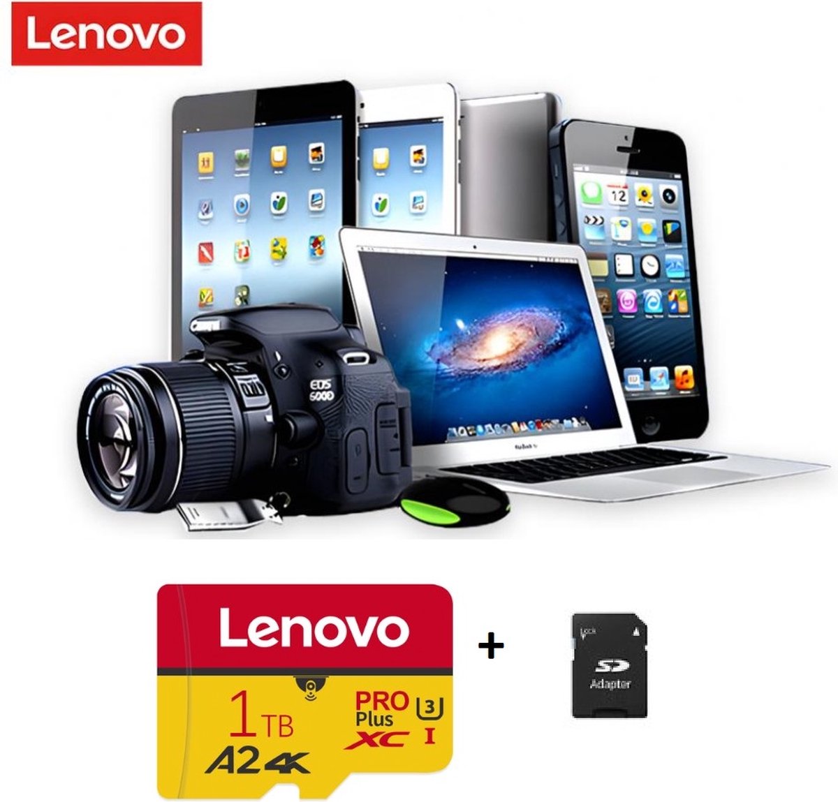 Lenovo 1 TB PRO PLUS XC1 micro SD card + card adapter (origineel) | bol.com