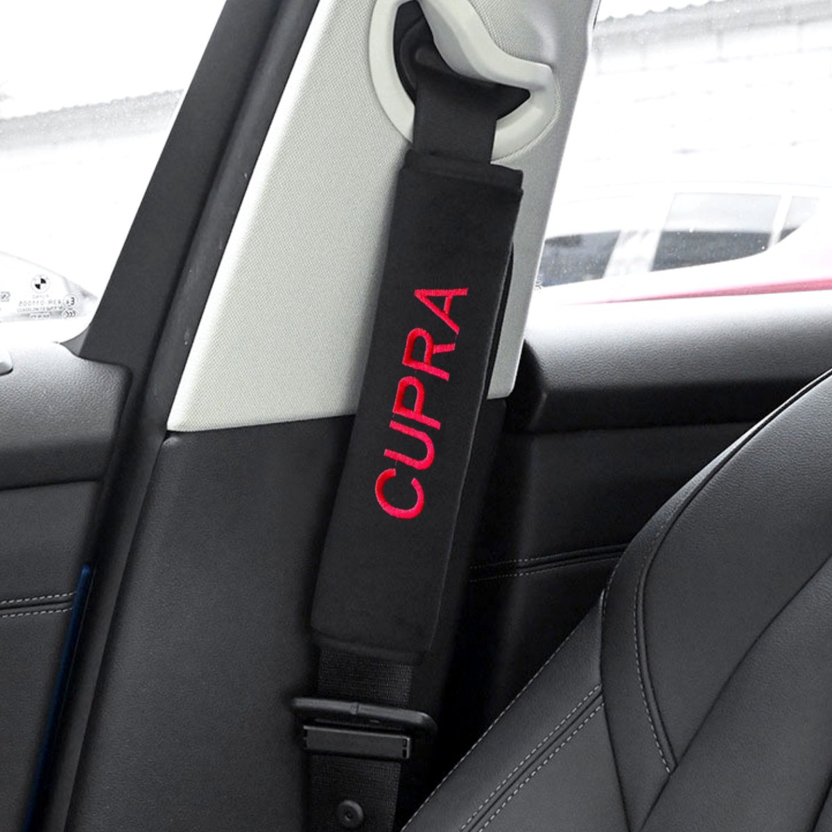 Zachte Gordelcovers Cupra - Set van 2 - Rode letters - Past o.a. bij ...