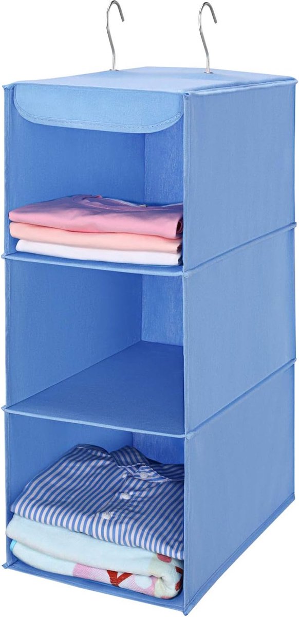 Ophangkast met 3 vakken, kledingkast, hangende stoffen kast met ijzeren ...