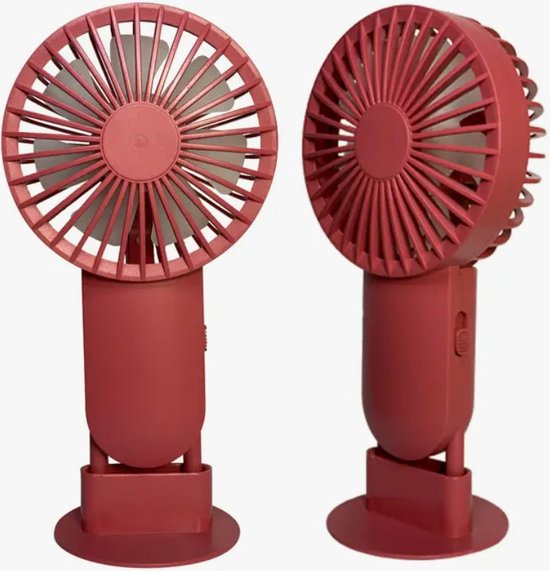 Mini ventilator- hand ventilator - krachtig - oplaadbaar - USB - rood ...