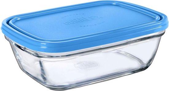 Rechthoekige lunchbox met deksel Duralex Freshbox Blauw 1,1 L | bol