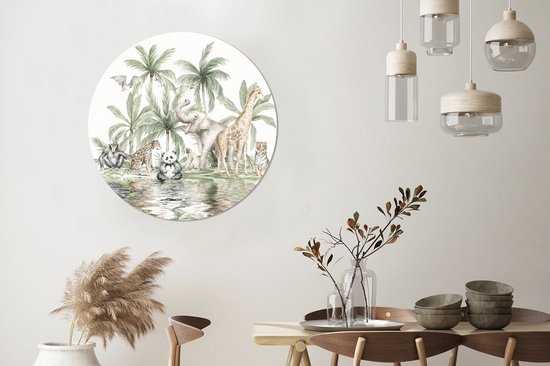 WallCircle - Wandcirkel - Muurcirkel - Vintage - Jungle - Kinderen - Dieren -... | bol