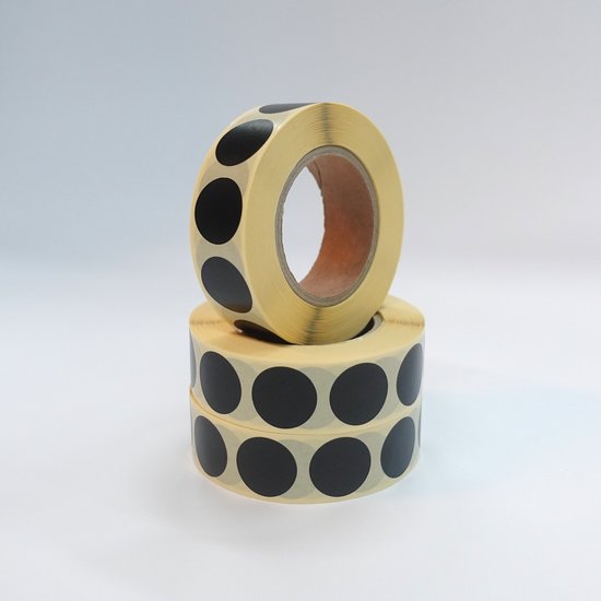 Blanco Stickers op rol 20mm rond - 3x 1000 etiketten per rol - zwart | bol