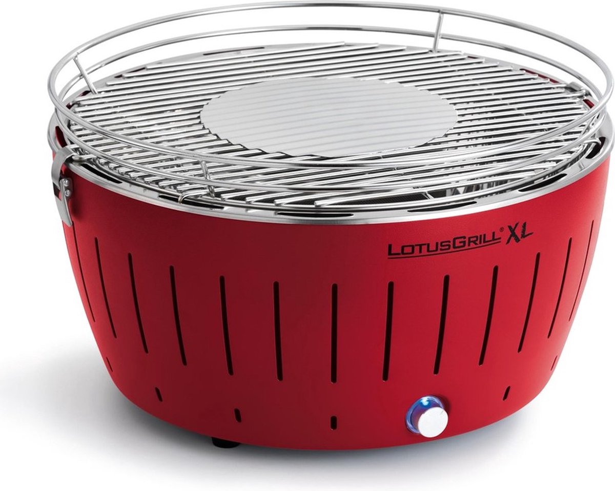 LotusGrill XL Hybrid Tafelbarbecue - Ø435mm - Set - Rood | bol.com