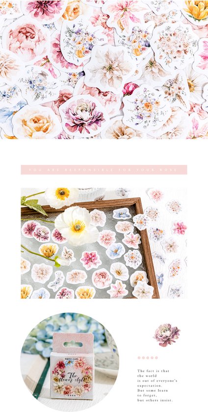 Bullet Journal Stickers - The Flower Style - 46 stuks - Flower Sticker ...