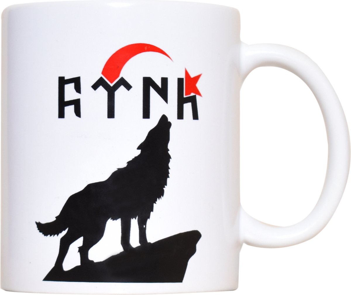 Turk Kurt Logo Mok - Turk Kurt Logo Kupa - Turk Logo - Turks Logo - Bozkurt Kupa -... | bol.com