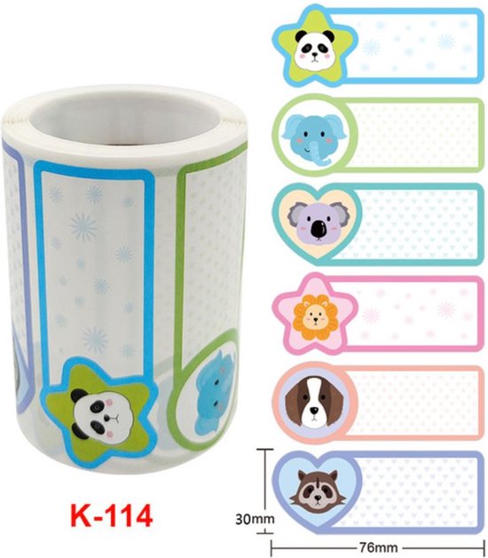 250 naam stickers op rol dieren 7.6 x 3 cm | bol.com