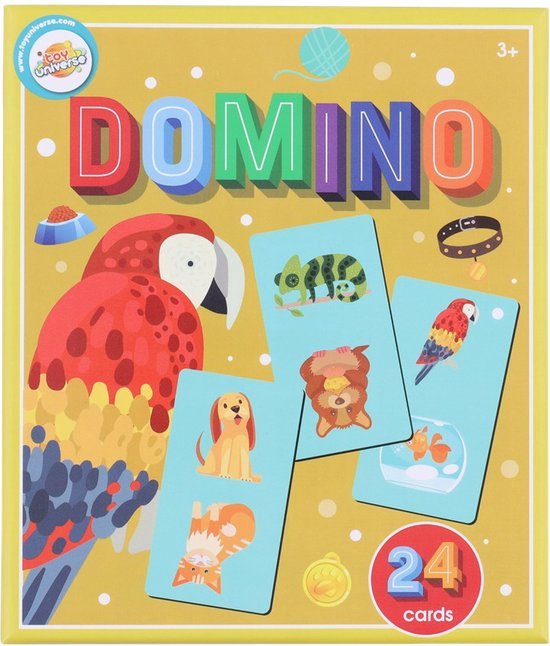 Domino spelletjes met dieren - Kaartspel – 24 Kaarten - kinderspellen ...