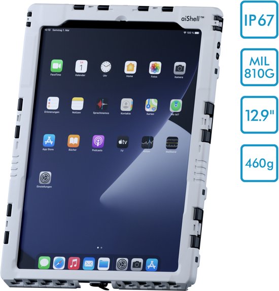 aiShell 12 heavy duty case iPad 12.9 (gen 3-6) Zwart | bol