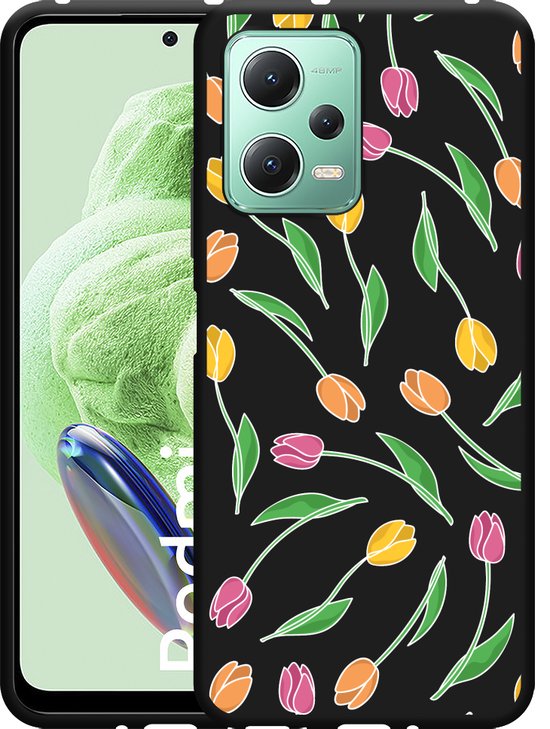 Cazy Hoesje Zwart geschikt voor Xiaomi Redmi Note 12 Tulpen | bol Cazy Hoesje Zwart geschikt voor Xiaomi Redmi Note 12 Tulpen | bol