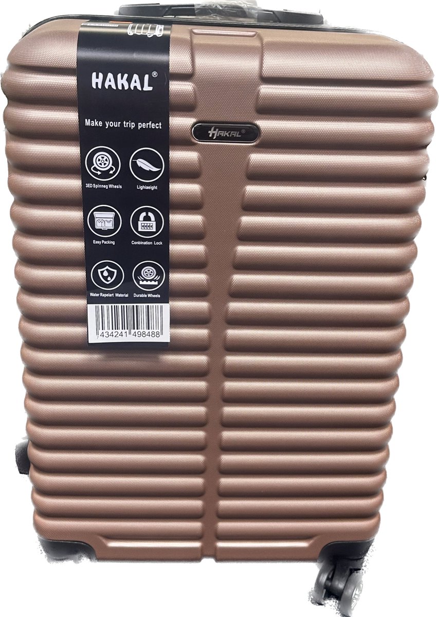 Hakal-Reis koffer-77cm-Cijferslot-Lichtgewicht koffer-4 wielen-zilver ...