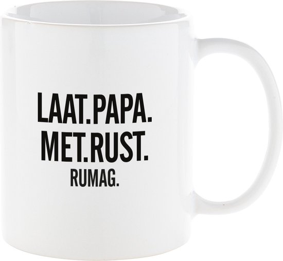 RUMAG Mok - Laat papa met rust - Mok met grappige leuke tekst | bol.com