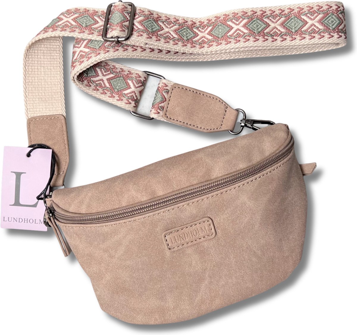 Lundholm heuptasje dames beige met tassenriem bag strap - heuptas dames ...