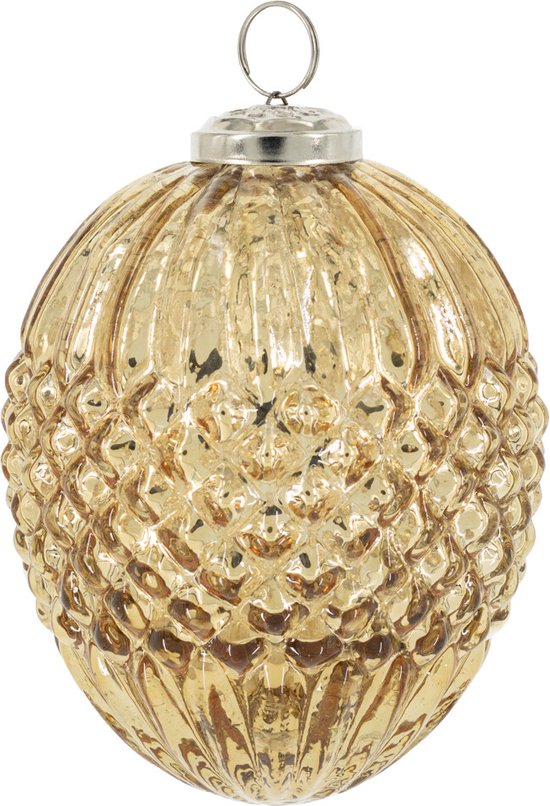 HomeBound by KY | Glazen kerstbal goud | 12,5x12,5cm | kerstbal | bol