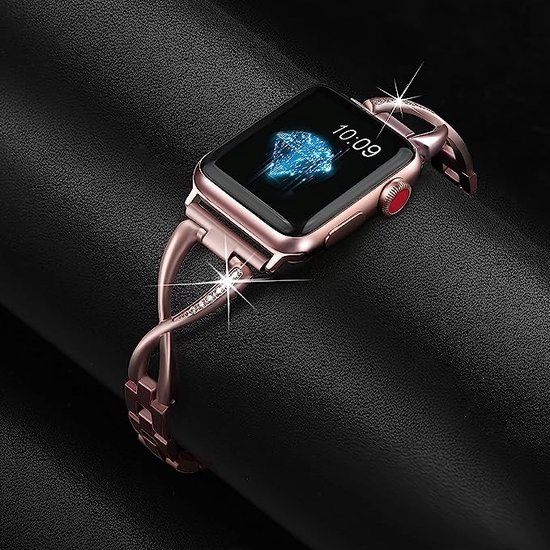 Apple Watch elegante metalen band met diamantjes - Girl Bling slanke ...