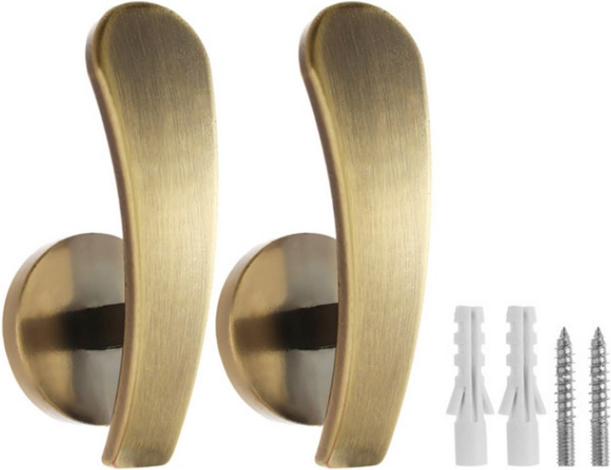 FSW-Products - 2 Stuks - Gordijnhaken - Goud - Gordijn Embrasse ...