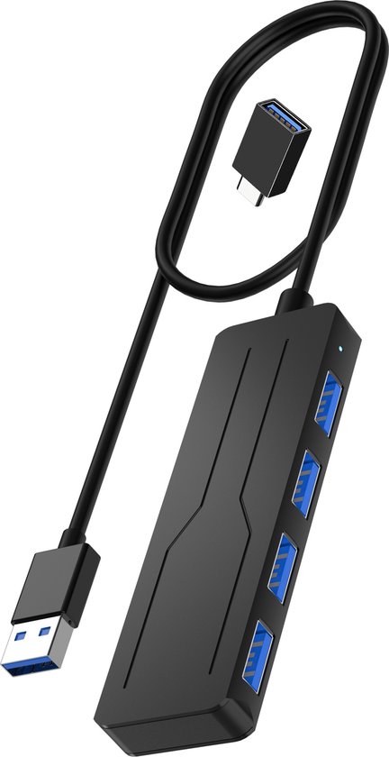 USB hub 3.0 - USB C hub - USB splitter - Kabel van 60cm - 4x USB-A 3.0 poorten -... | bol