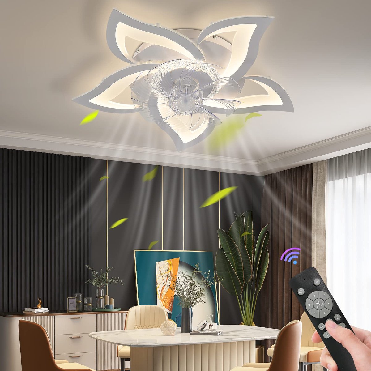 Moderne Plafondventilator - Ventilator Lamp - Woonkamerlamp - Smart ...