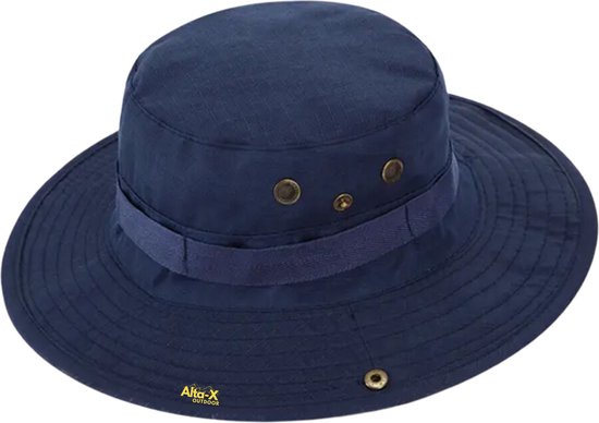 Alta-X - Safari Hoed - Zonnehoed Bush Vissershoed - Boonie hoed - Blauw ...