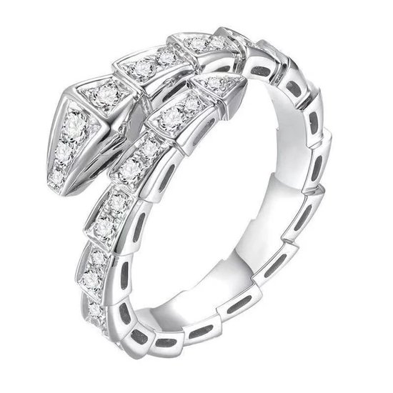 Soraro Slang Ring Dames | Zirkonia | Bangle | Zilver | Klemring ...