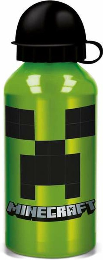 Minecraft aluminium drinkbeker / drinkfles - 400 ml - groen | bol