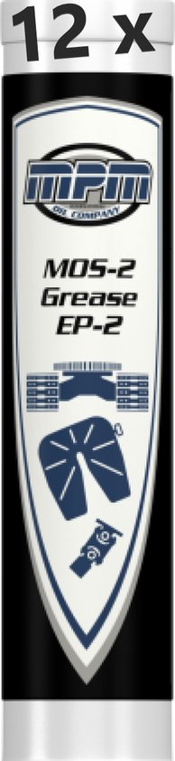 Vetpatroon met MPM mos2 grease Ep2 Smeervet - 12 stuks | bol