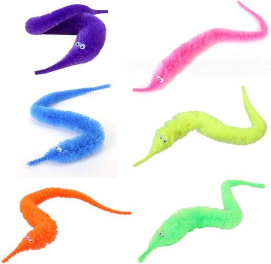 Magic Worms (3 stuks) - Magic Twisty Worm Plush voor Kinderfeest ...