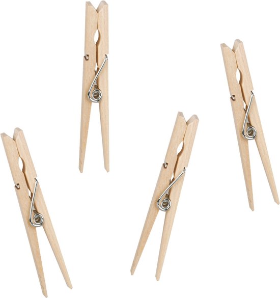 Urban Living XL Size wasknijpers - 48x - bamboe - 9 cm - Extra groot ...