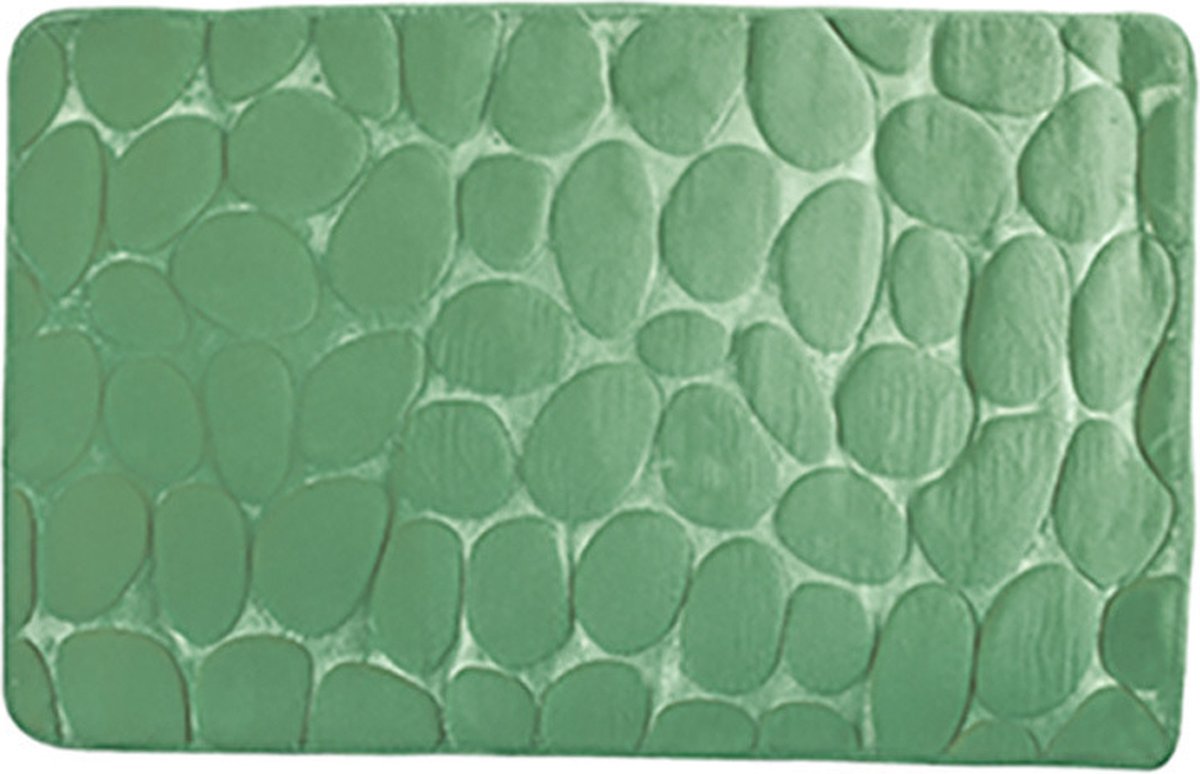 MSV Badkamerkleedje/badmat tapijt - kiezel motief - vloermat - groen ...