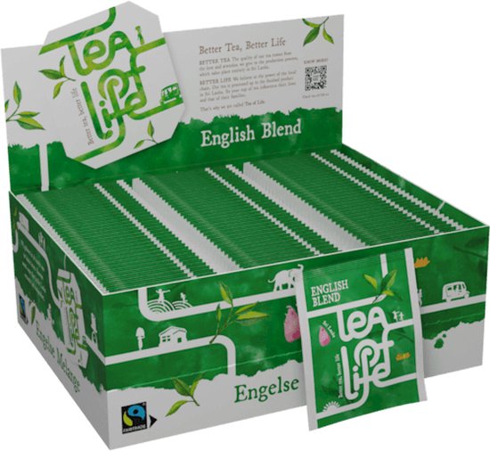 Tea of Life - Engelse Melange | met envelop | Display doos 100 stuks | bol