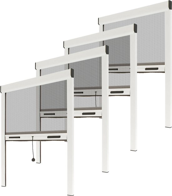 Rolhor op maat te snijden Alu - B 80 x H 130 cm - Wit - 4 stuks ...