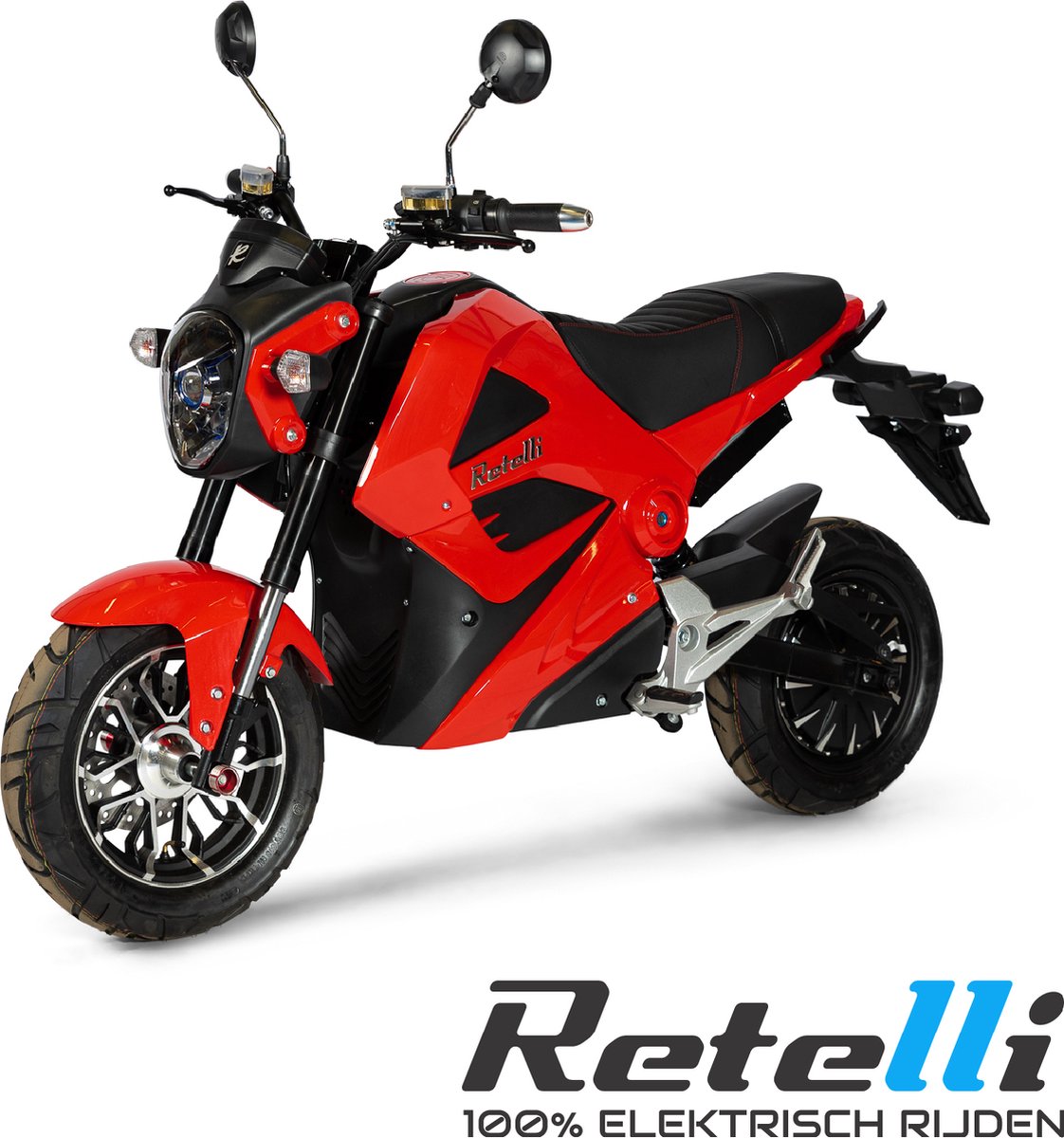 Retelli Drago - elektrische scooter - Sportbrommer - ROOD - 32AH accu ...