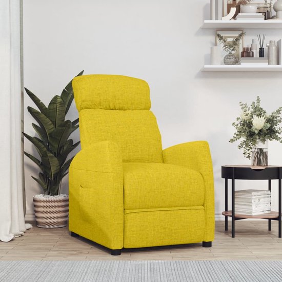 Relax fauteuil stof lichtgeel | bol.com