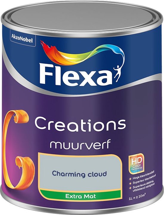 Flexa - creations muurverf extra mat - Charming cloud - 1l | bol