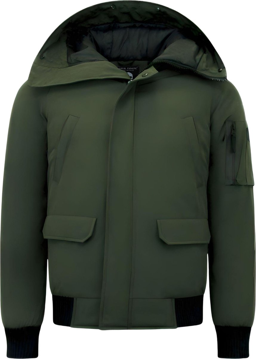 Winterjas Heren Kort met Capuchon - 8821 - Groen | bol.com