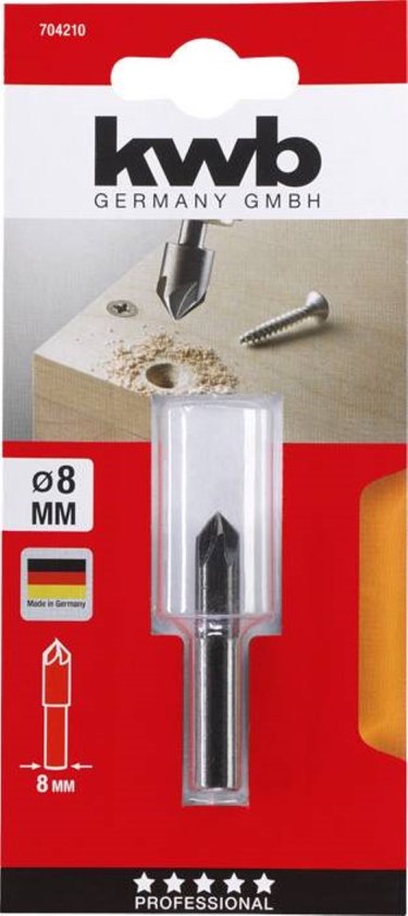 KWB Verzinkboor Ø 8 mm - Voor houtbewerking - Stift 8 mm - 704210 | bol