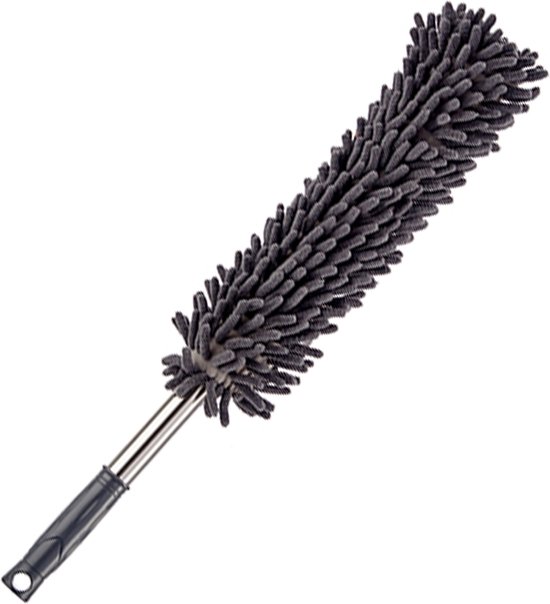 Plumeau/duster metallic - microvezel - donkergrijs - 54 cm - Huis ...